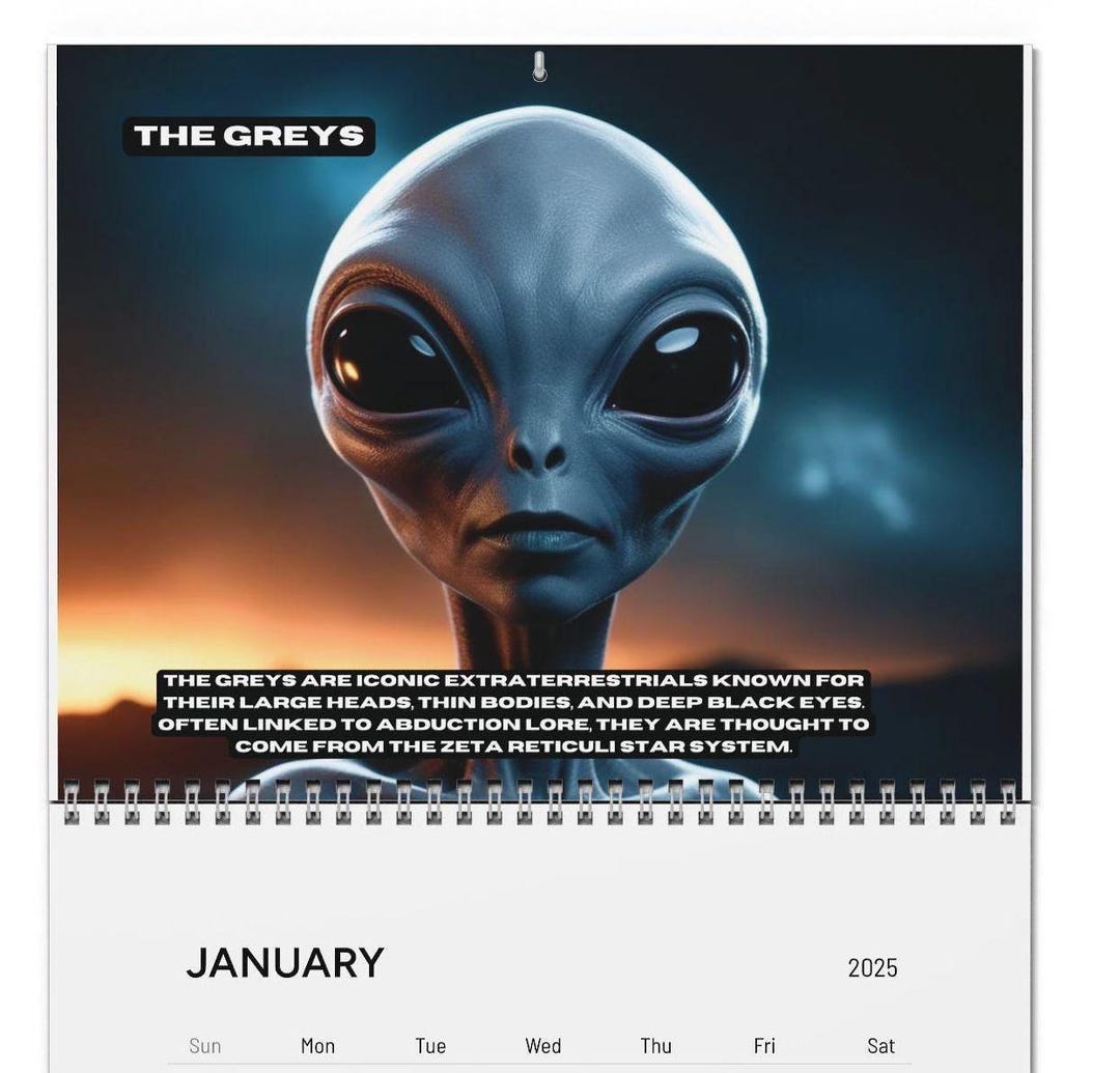 Alien Species Wall Calendar 2025, Sci-fi Calendar, Extraterrestrial ...
