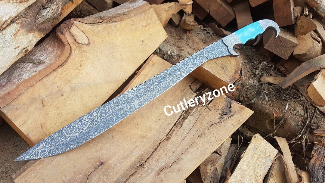 Falcata Sword : Handmade Damascus Steel Sword, 30" Full Tang Blade - Etsy