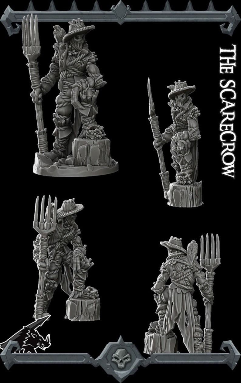 Scarecrow Miniature 28mm/32mm scale Gray Resin D&D DND | Etsy