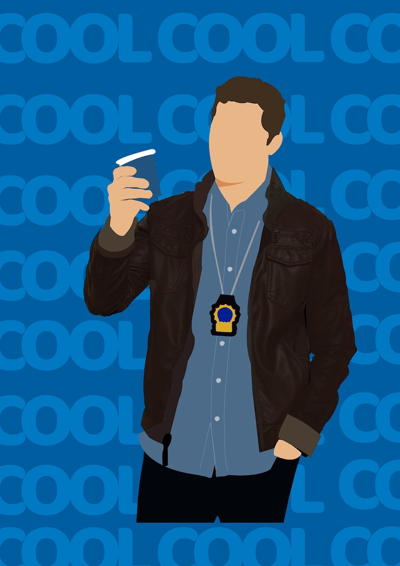 Brooklyn Nine Nine Poster| Jake Peralta| TV Print | Wall Art | Vector ...