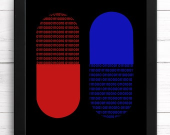 Blue Red Pill Poster - Etsy