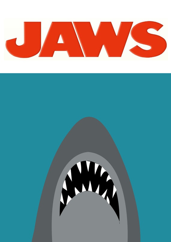 Jaws Minimalist Poster Jaws" Poster Made Out Of 202 Solid Curves,