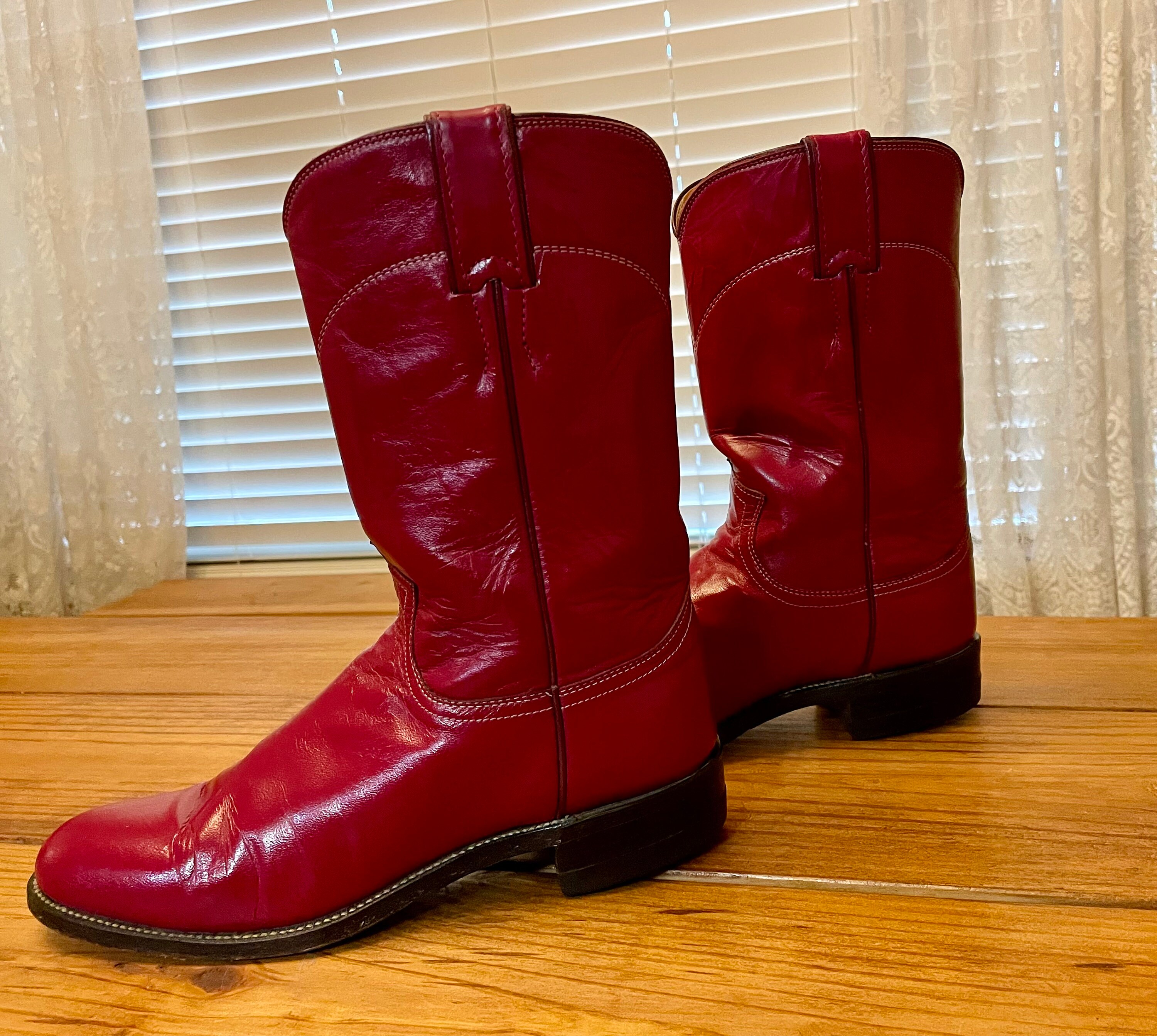 RARE Vintage Justin 80s 90s Ropers Womens NARROW 7A Fuchsia Magenta ...