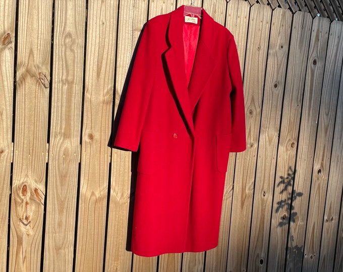 Vintage 1960s Long Classic Red Coat Beau Brem 100% Pure Wool Coat ...