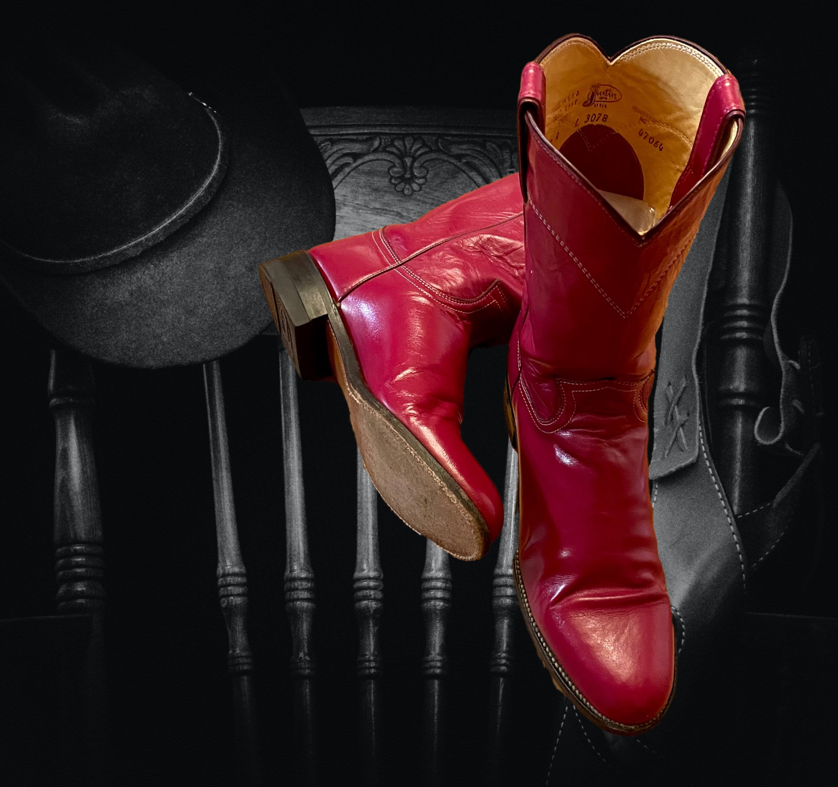 RARE Vintage Justin 80s 90s Ropers Womens NARROW 7A Fuchsia Magenta ...