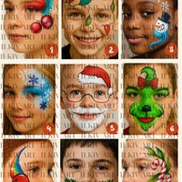 10 Design Xmas Face Paint Menu Board, Face Paint Word Board, Face Paint ...
