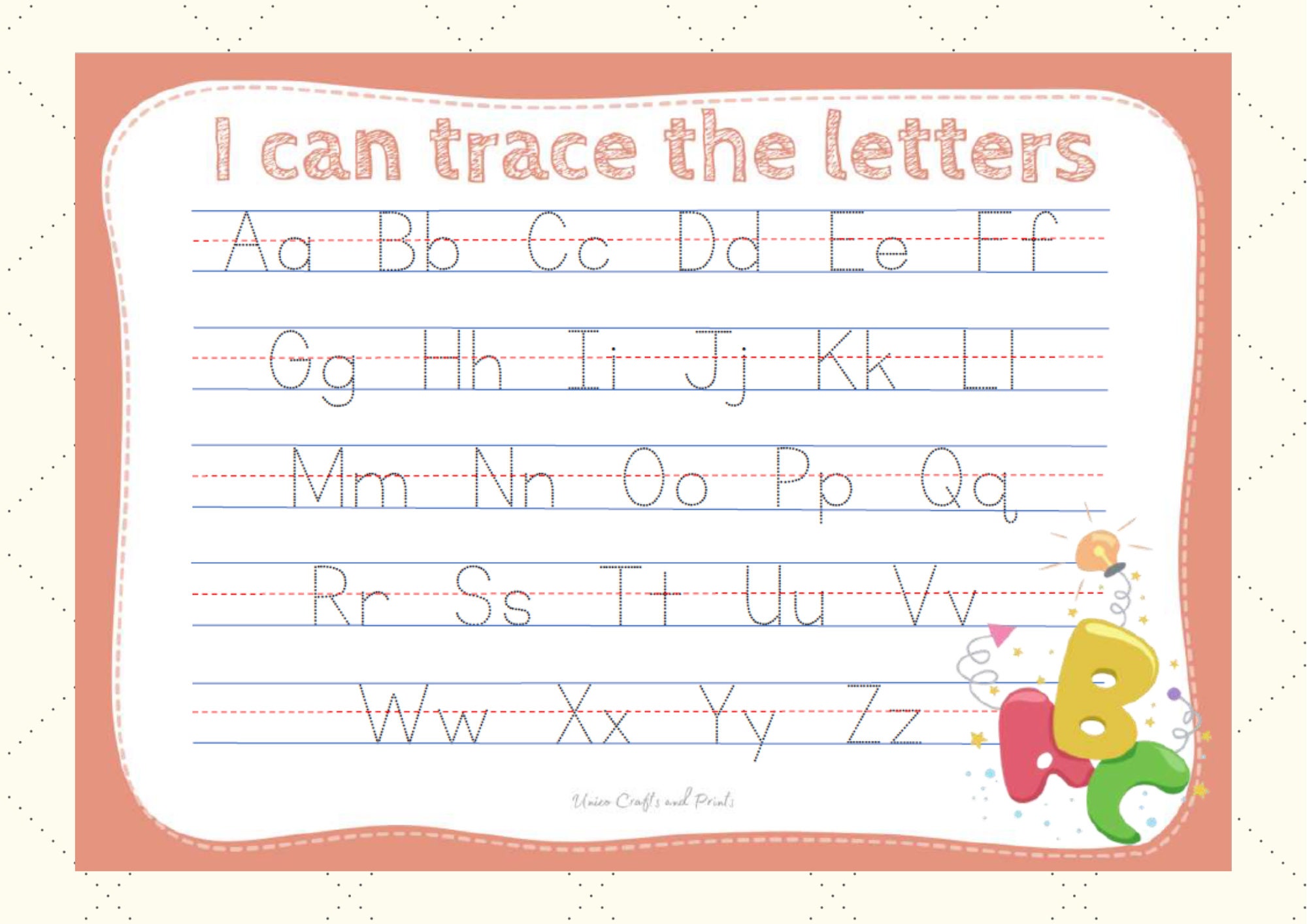 Customized Name Tracing Sheet, Handwriting Practice Personalized With ...