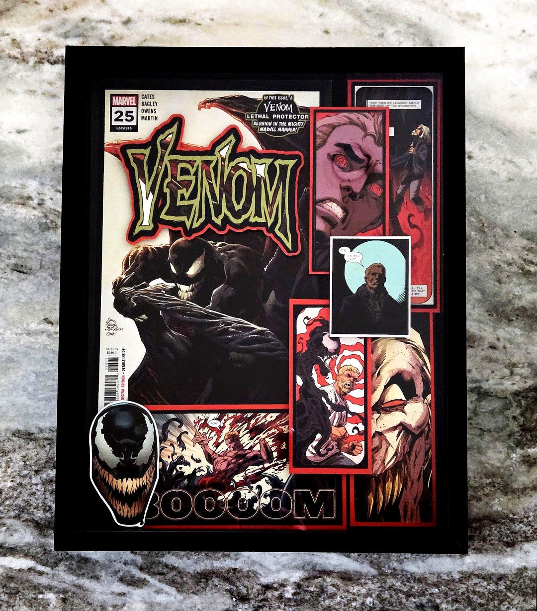Venom Shadow Box, Original Comic Book Shadow Box, Collectible Wall Art ...