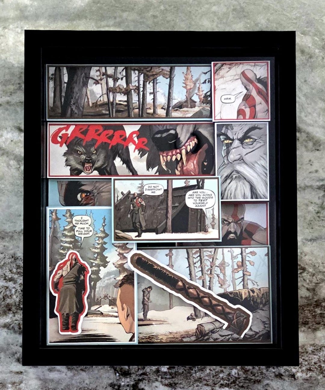 Kratos God of War Comic Book Shadow Box Art: Video Game Collectible ...