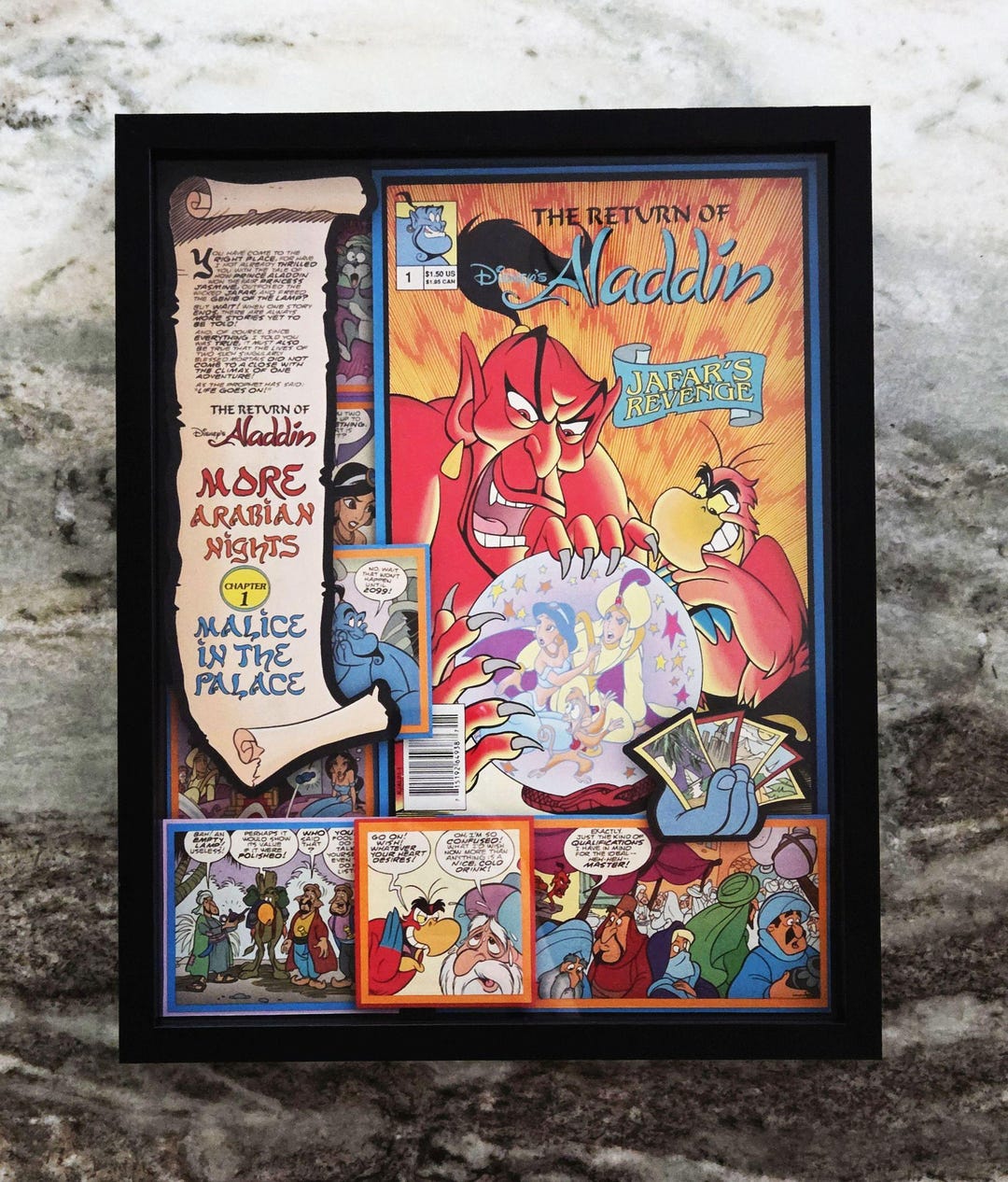 Aladdin Shadow Box, Original Comic Book Shadow Box, Collectible Wall ...