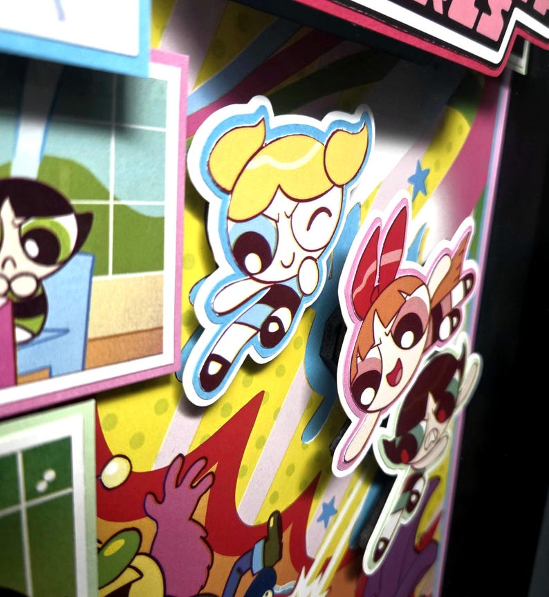 Powerpuff Girls Custom Shadow Box, Original Comic Book Shadow Box ...