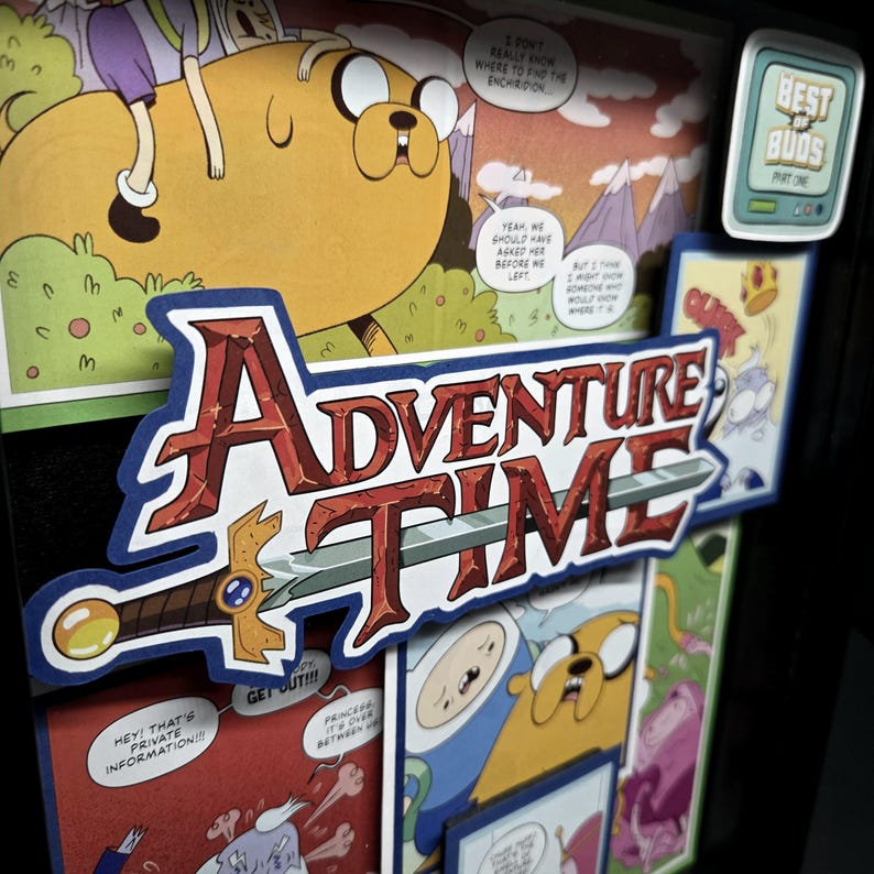 Adventure Time 3D Comic Book Shadow Box Art Collectible, With Finn the ...