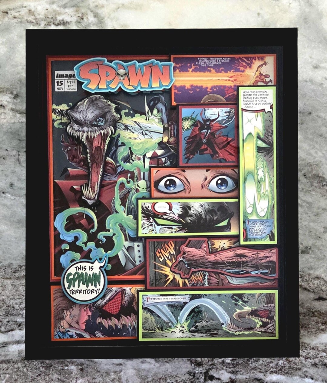 Spawn Custom Shadow Box, Original Comic Book Shadow Box, Collectible ...