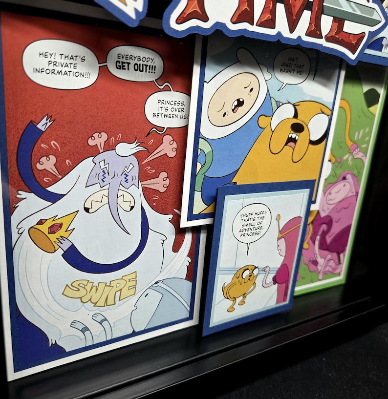 Adventure Time 3D Comic Book Shadow Box Art Collectible, With Finn the ...