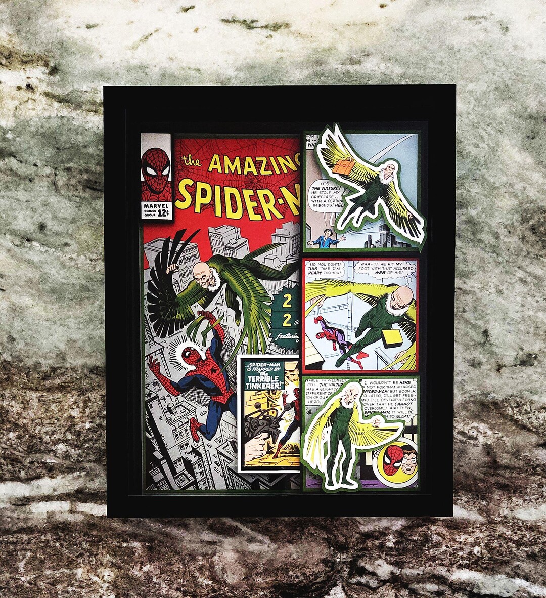 The Vulture Shadow Box, Original Comic Book Shadow Box, Collectible ...
