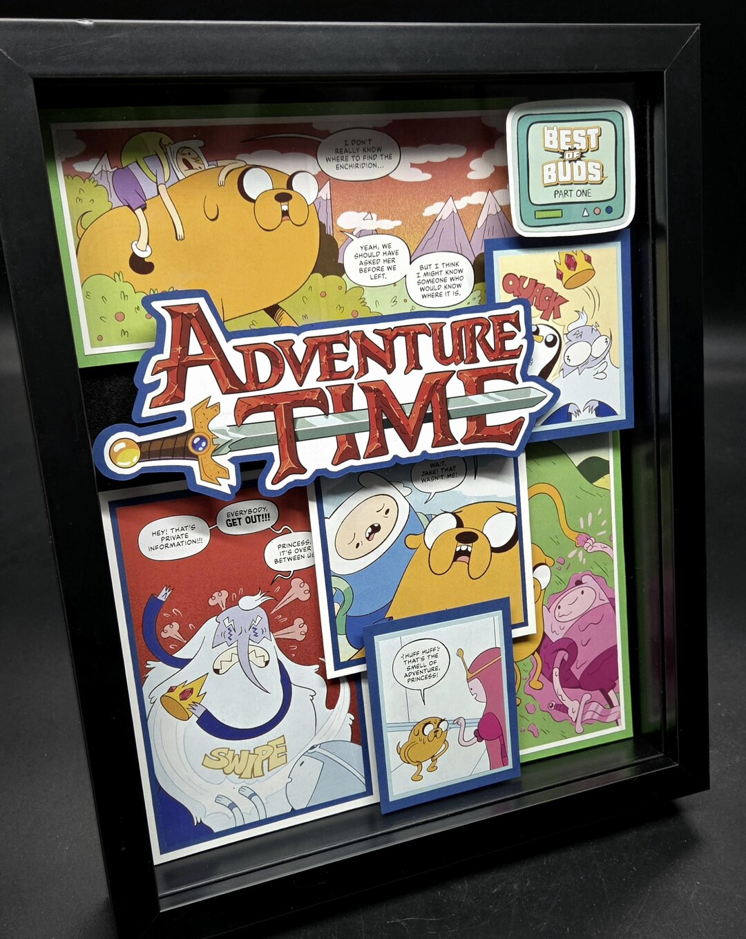 Adventure Time 3D Comic Book Shadow Box Art Collectible, With Finn the ...