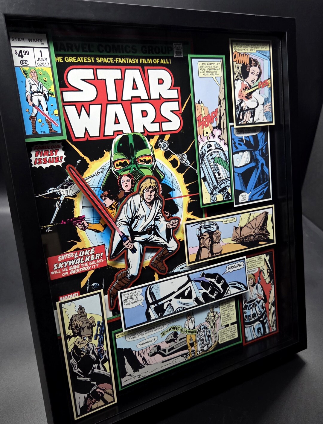 Star Wars Comic Book Shadow Box, 3D Collectible Wall Art - Etsy