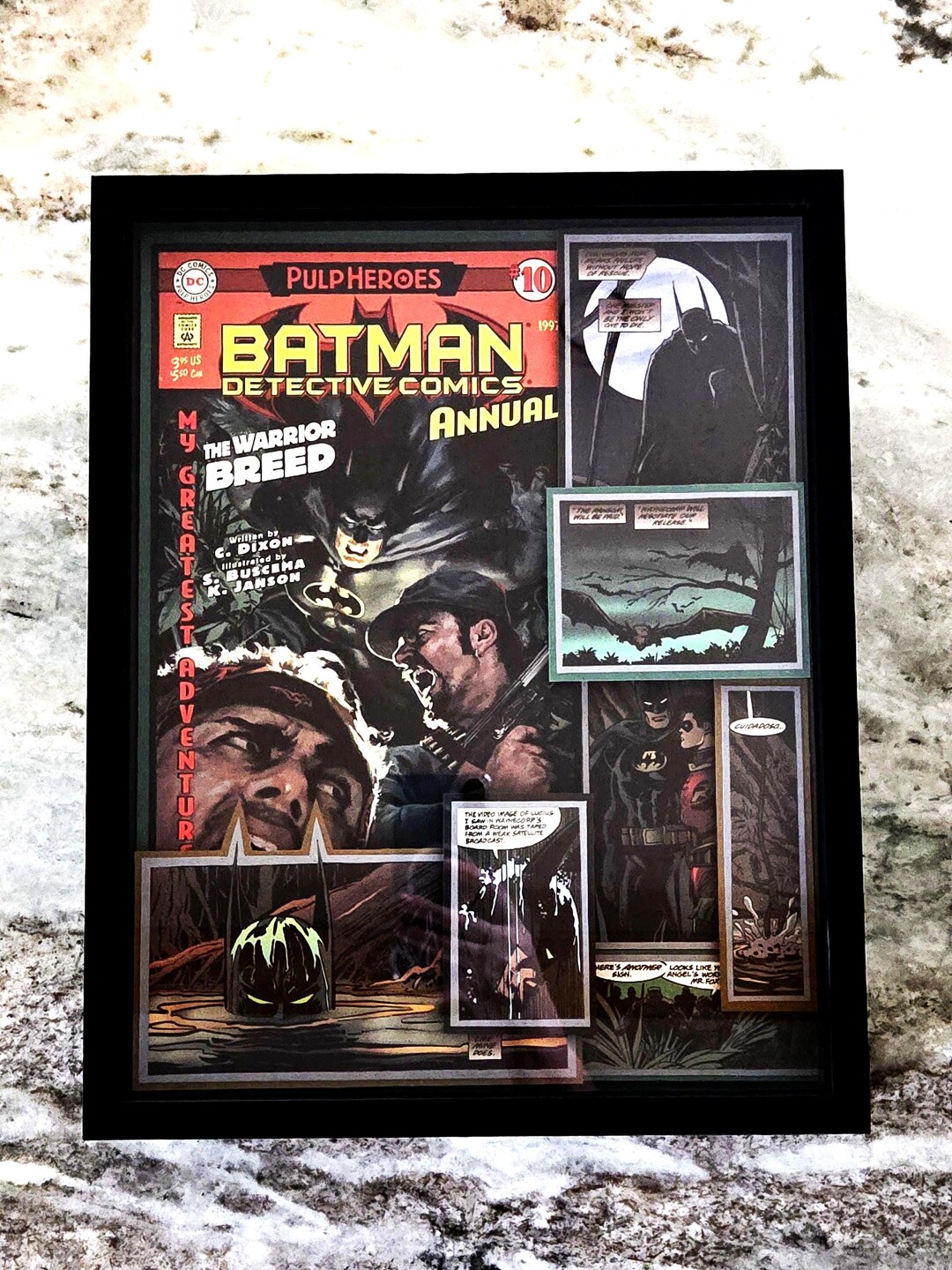 Batman Shadow Box, Original Comic Book Shadow Box, Collectible Wall Art ...