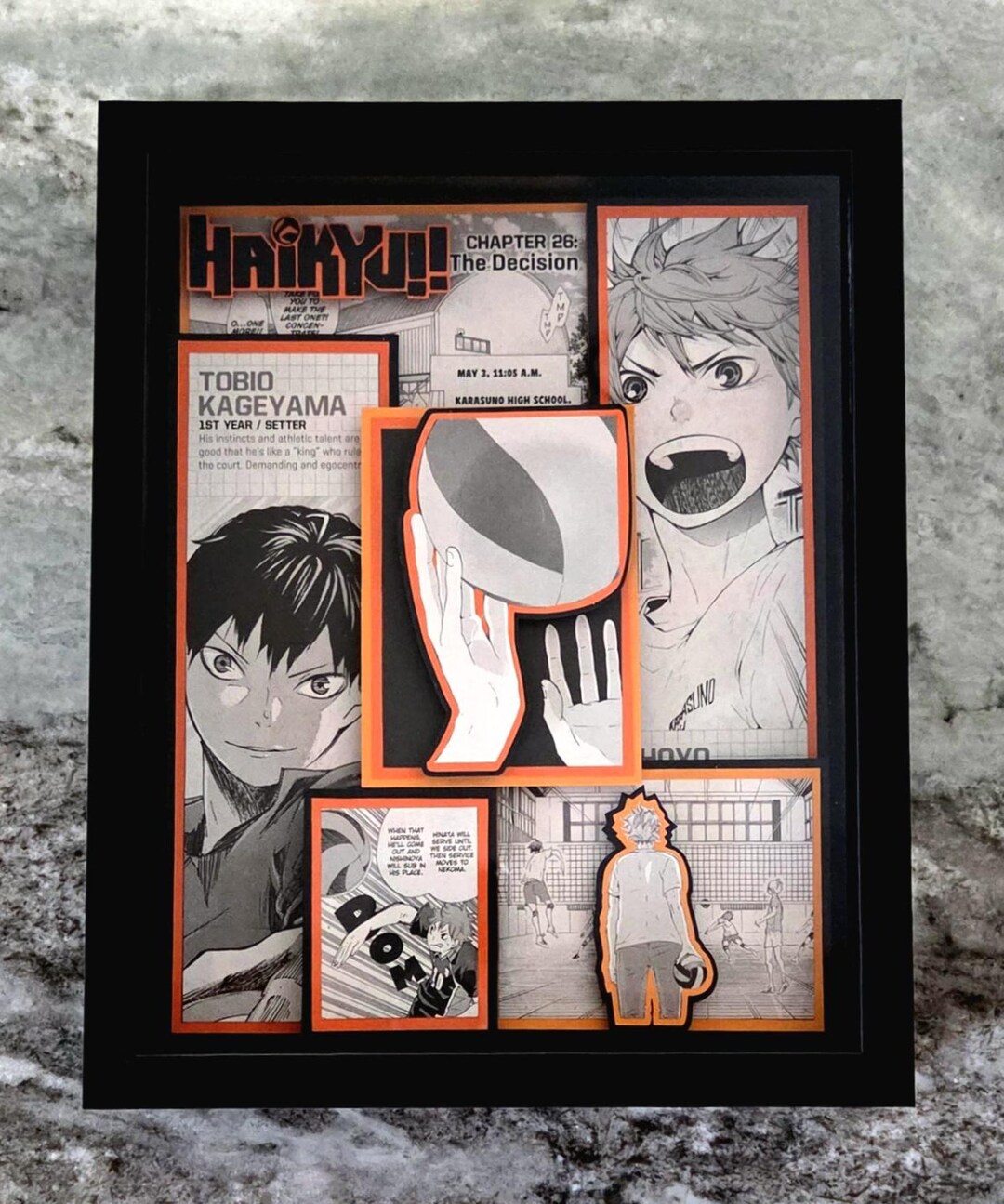 Haikyuu!! Custom Shadow Box, Original Manga Shadow Box, Collectible ...