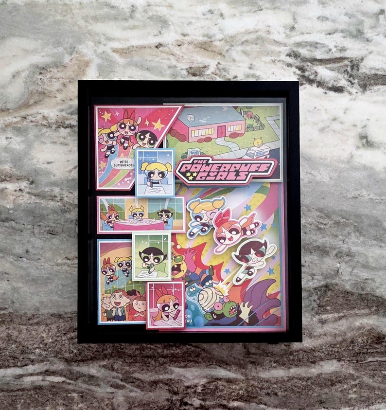 Powerpuff Girls Custom Shadow Box, Original Comic Book Shadow Box ...