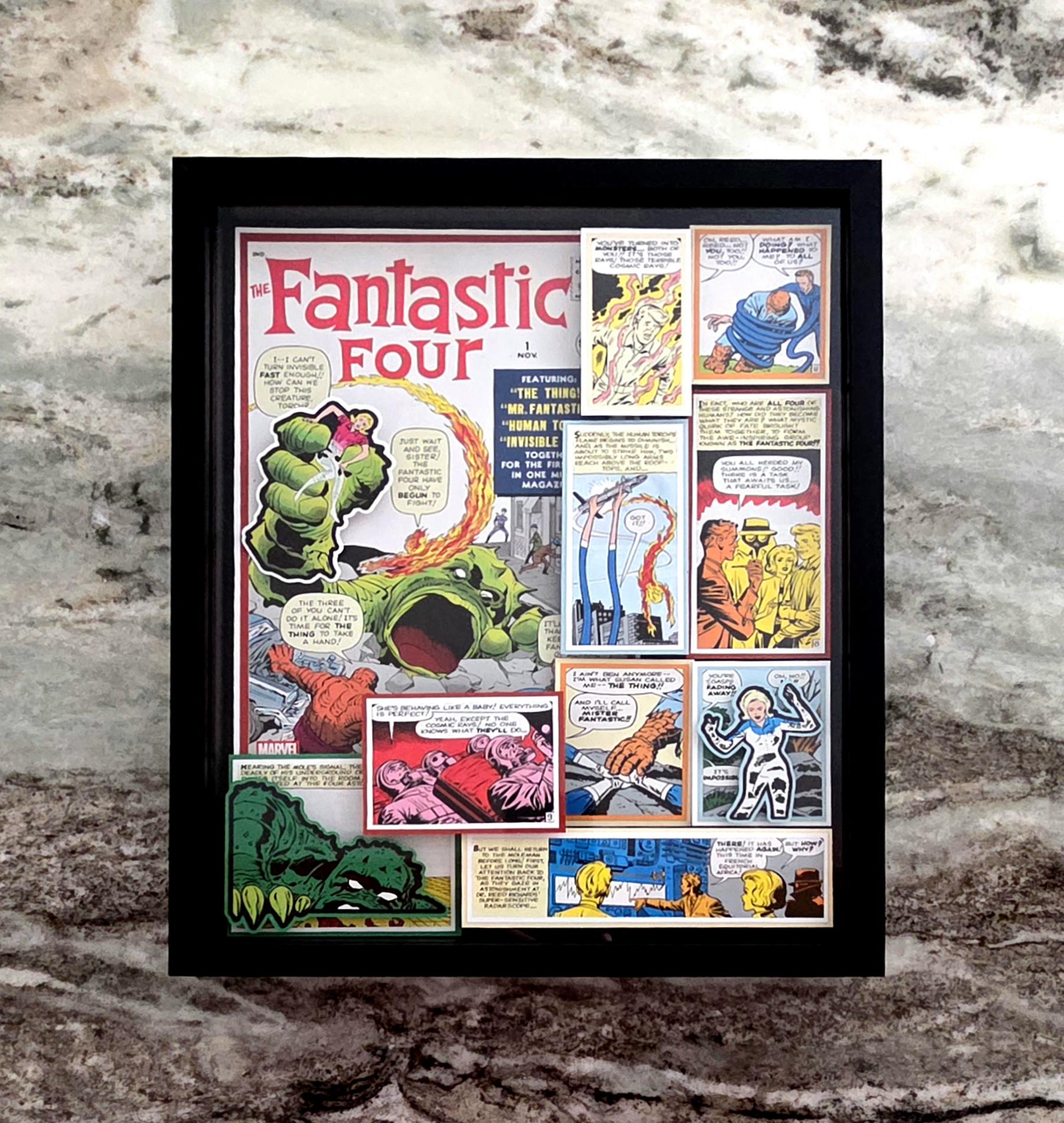 Fantastic Four #1 Comic Book Shadow Box Art: Collectible Vintage Wall ...