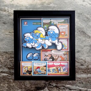 The Smurfs Comic Book Shadow Box Art: Collectible 3D Wall Decor, 80s ...