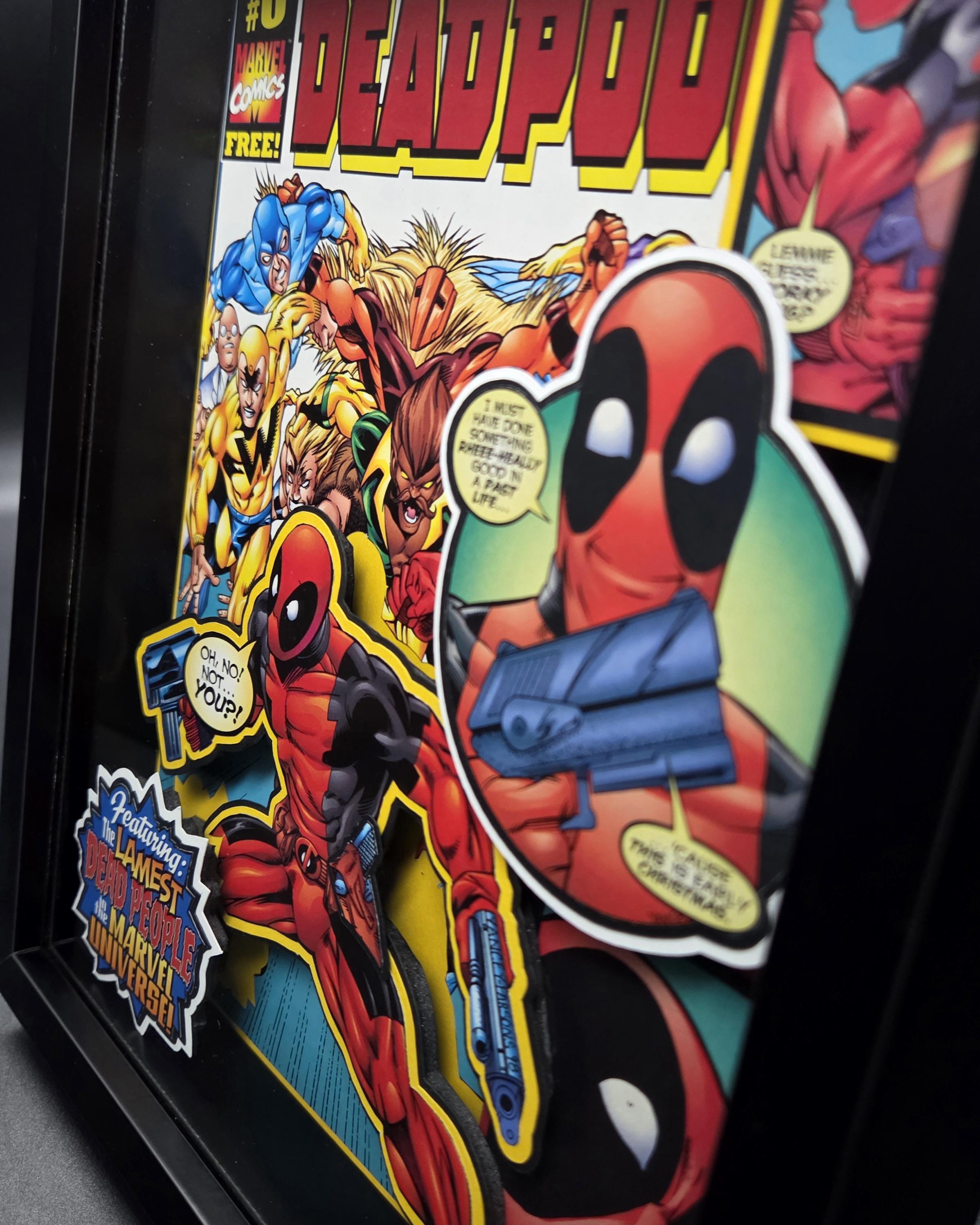 Deadpool Comic Book Shadow Box Art: 3D Collectible Wall Decor - Etsy