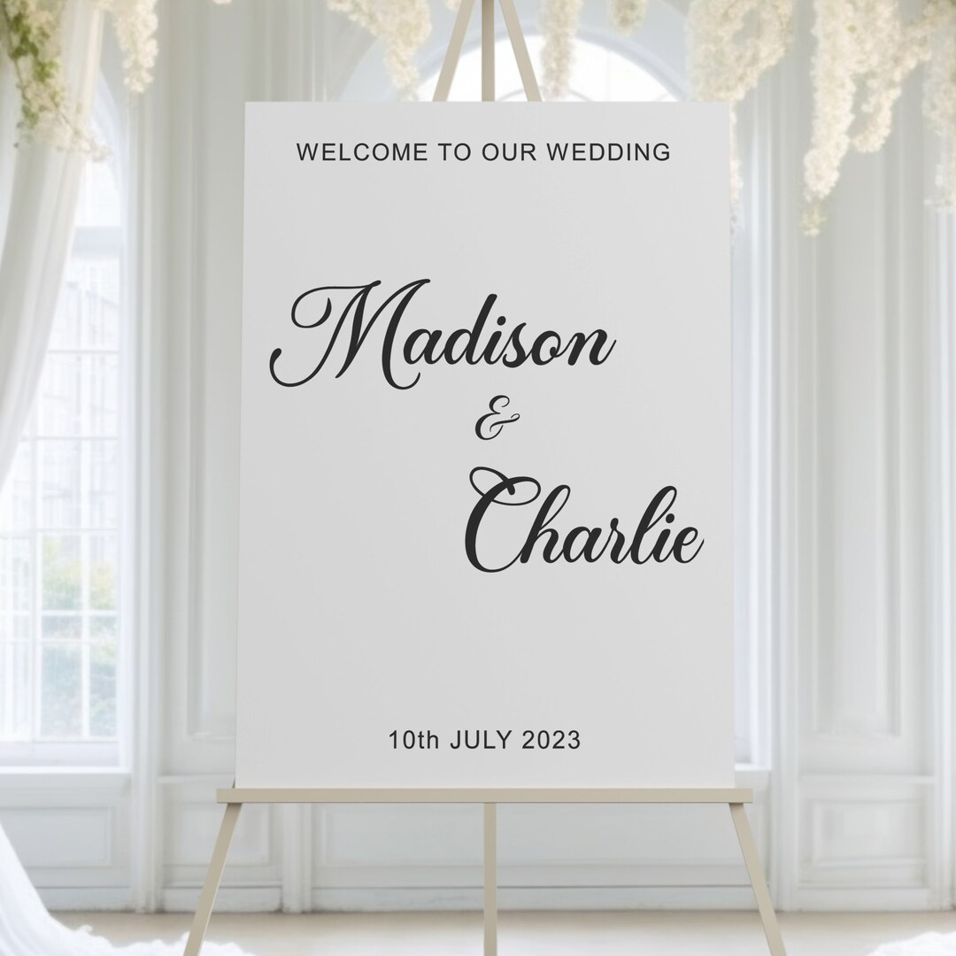 Fully Customised Wedding Welcome Sign 5mm Thick Acrylic Choice of ...