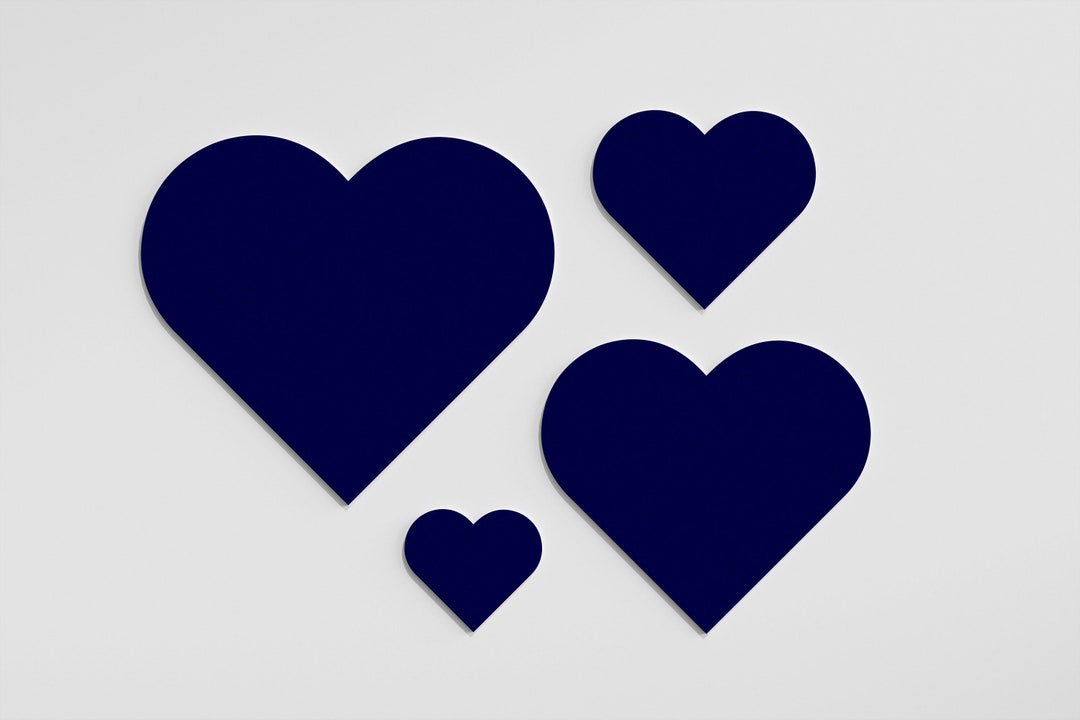 Navy Heart Shape Acrylic Blanks for DIY Wedding Kits and Crafts ...