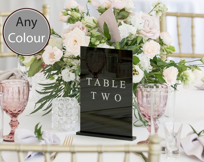 Arched Acrylic Table Numbers, White Modern Table Number, Black Unique ...