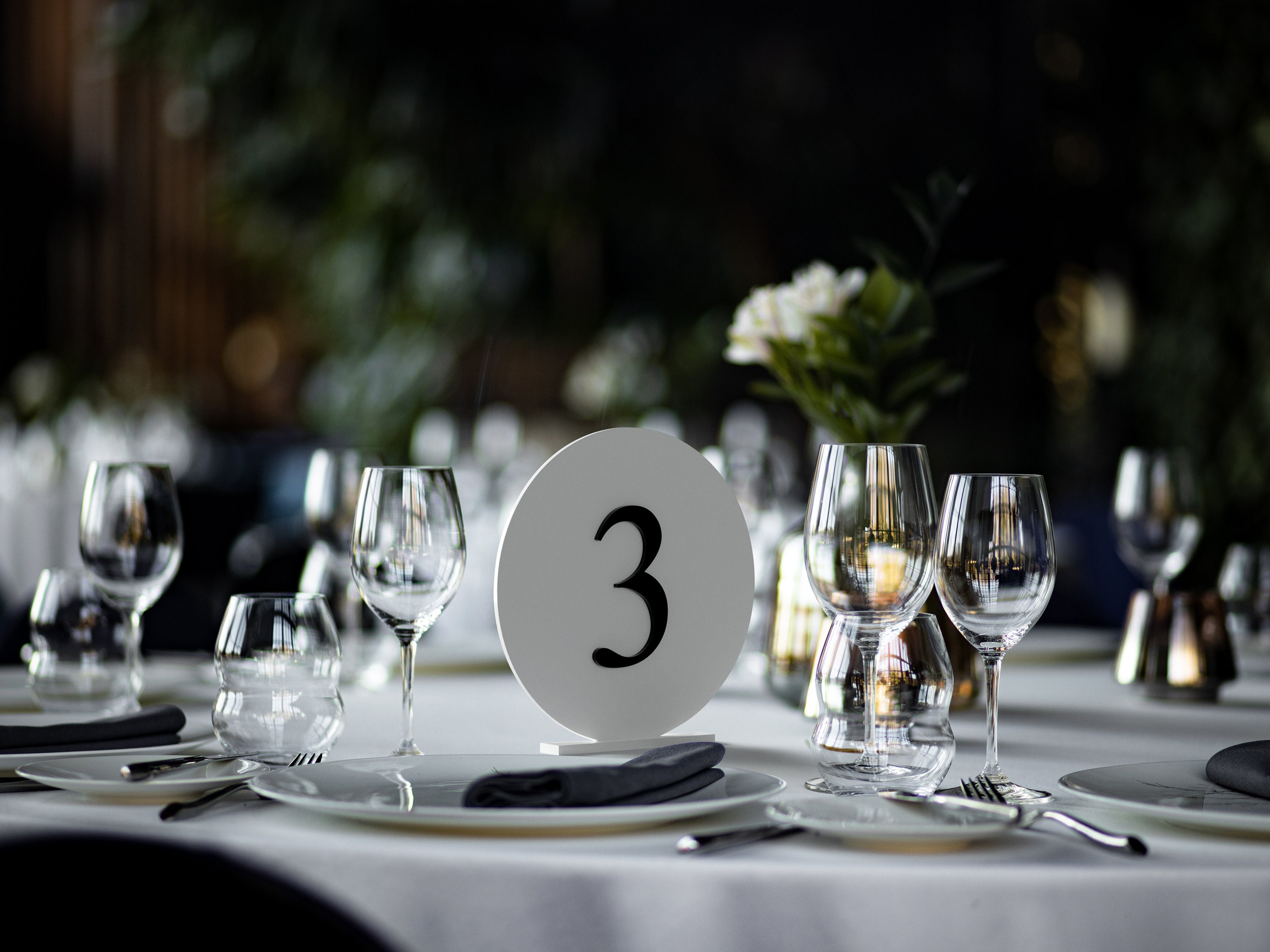 Circular Wedding Table Number | Acrylic Round Table With Numerical ...