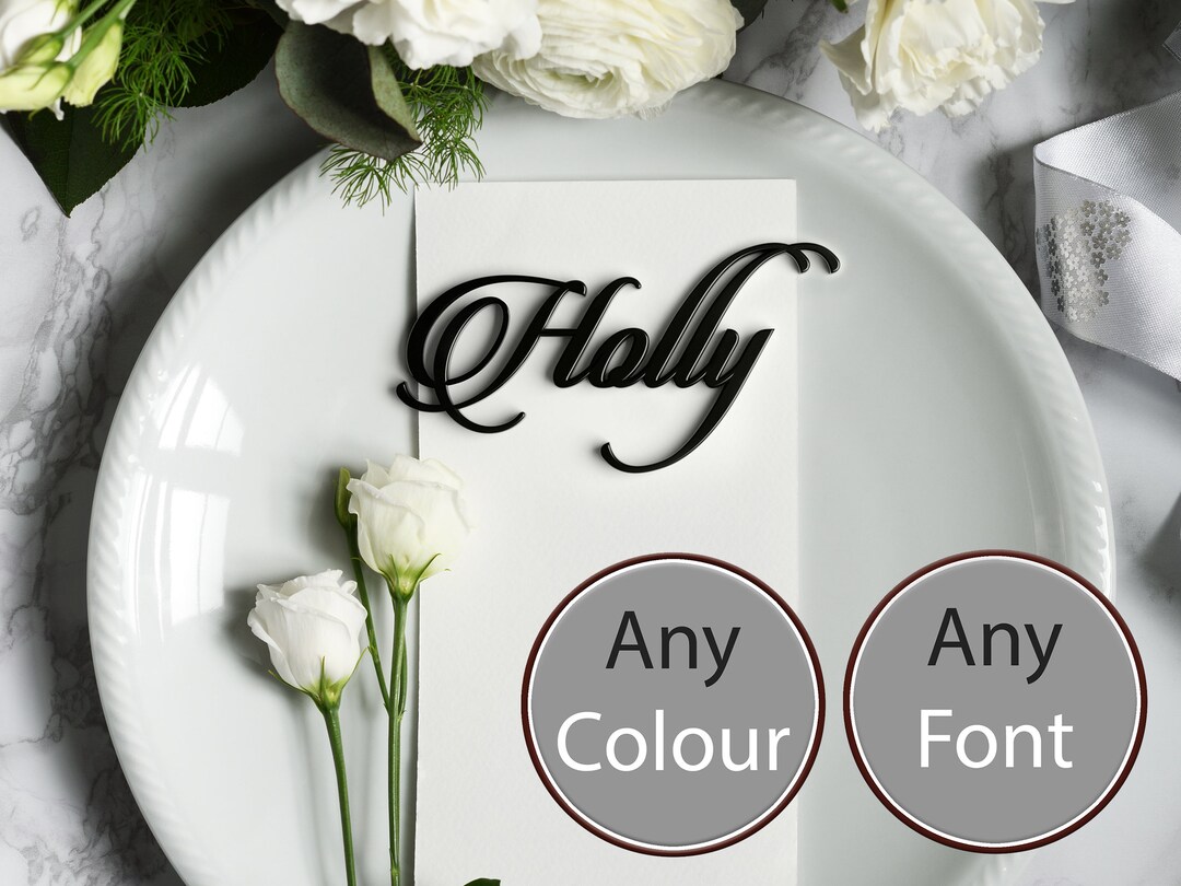 Acrylic Name Place Cards Laser Cut From 3mm Acrylic. Over 200 Colours ...