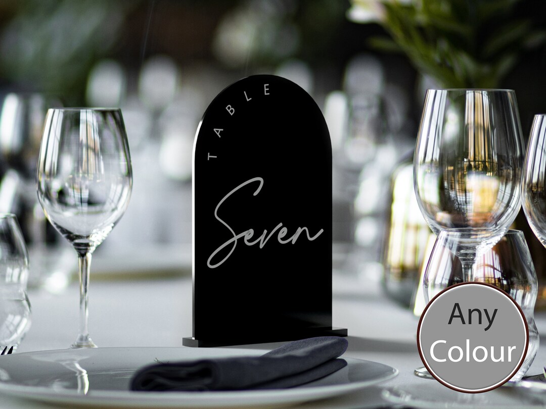 Black Wedding Table Number | Acrylic Table Number | Black Table Numbers ...