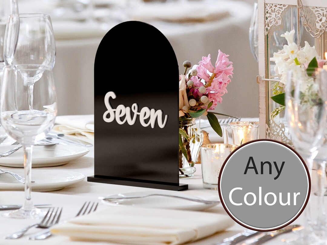 Wedding Table Number Black Acrylic Table Number Arch 3D - Etsy