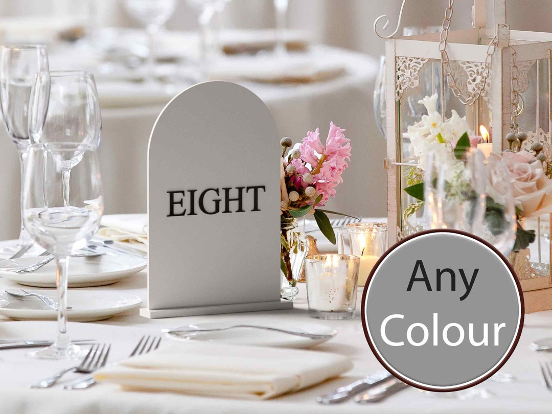 Wedding Table Number White Acrylic Table Number Arch 3D Table Numbers ...
