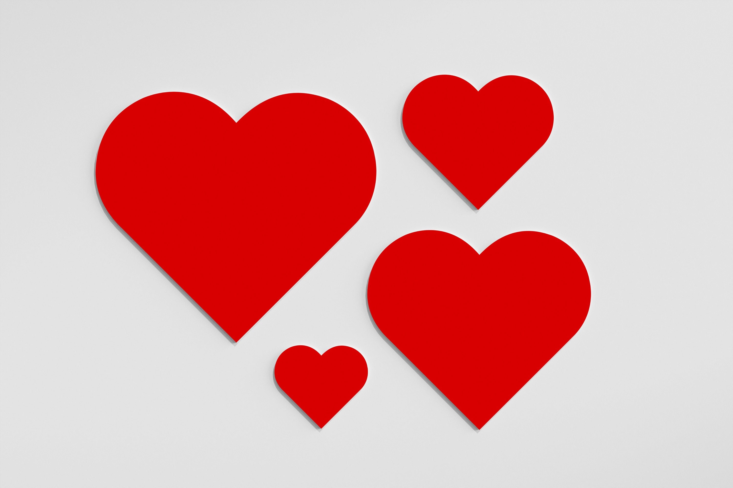 Red Heart Shape Acrylic Blanks for DIY Wedding Kits and Crafts ...