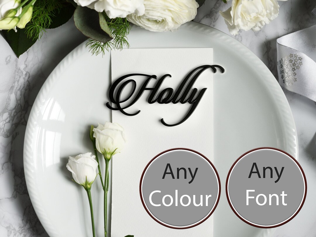 Acrylic Name Place Cards Laser Cut From 3mm Acrylic. Over 200 Colours ...