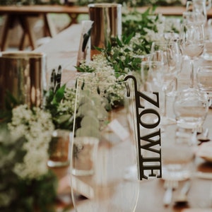 Personalised Wine Glass Name Tags – Acrylic Wedding Place Cards, Custom ...