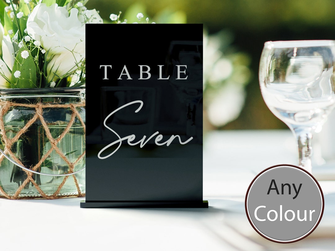 Black Wedding Table Number | Acrylic Table Number | Black Table Numbers ...