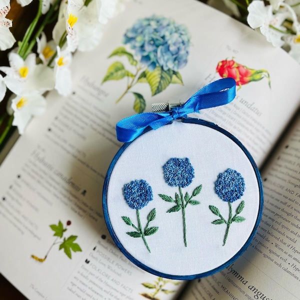 Hydrangea Embroidery - Etsy