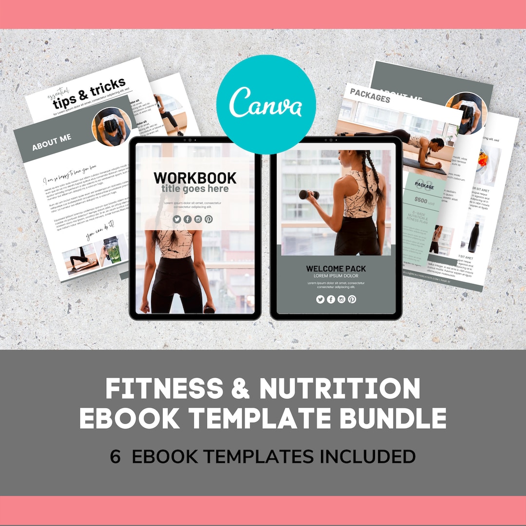 Fitness & Nutrition Ebook Bundle 6 X Easy to Edit Canva - Etsy New Zealand