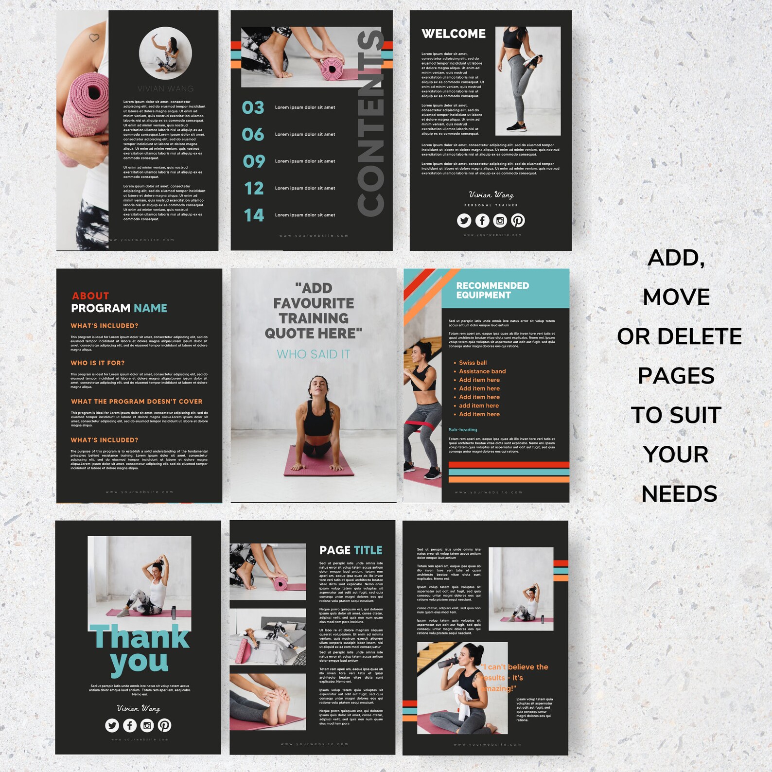 Fitness Ebook Template 32 Pages Ideal Personal Trainers Fitness Ebook ...