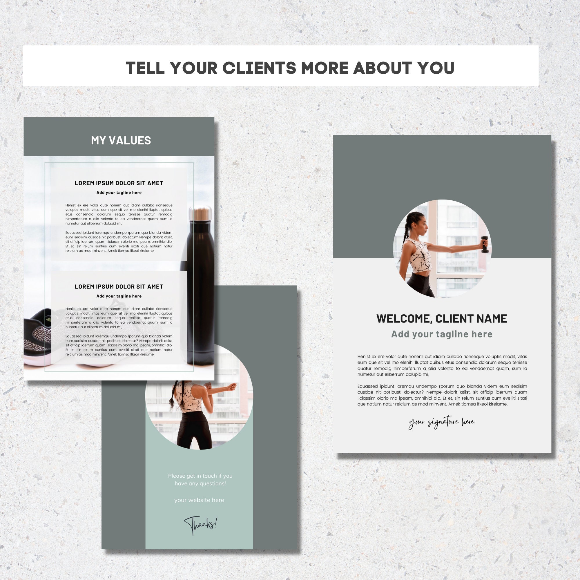 Fitness & Nutrition Client Welcome Pack Template | Client Onboarding ...