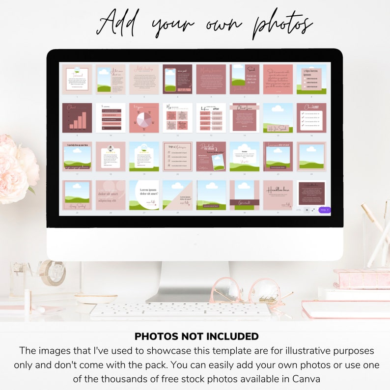 Pink Canva Template Pack Feminine Canva Template Bundle Virtual ...