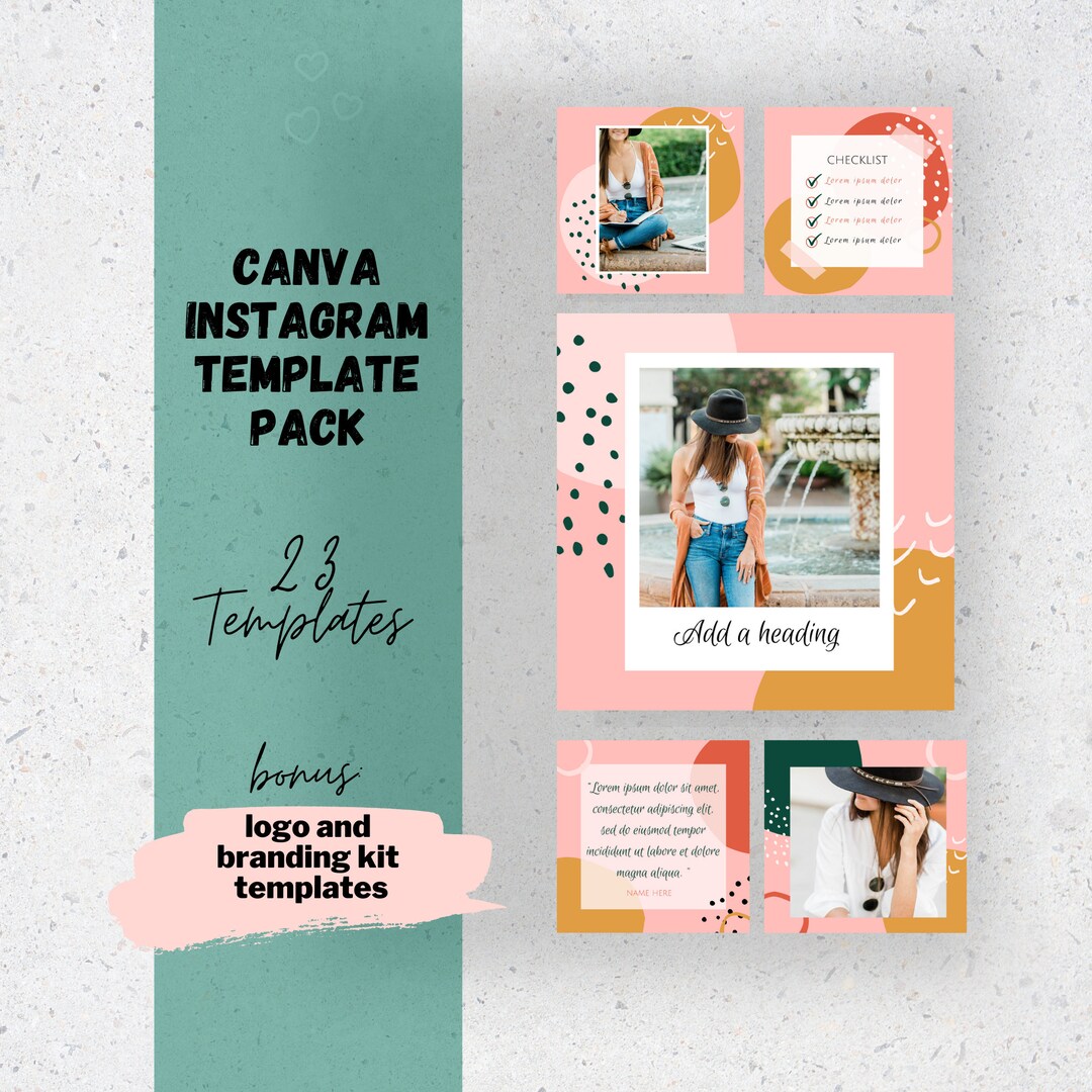 Colorful Canva Instagram Template Bundle Instagram Marketing Pack ...