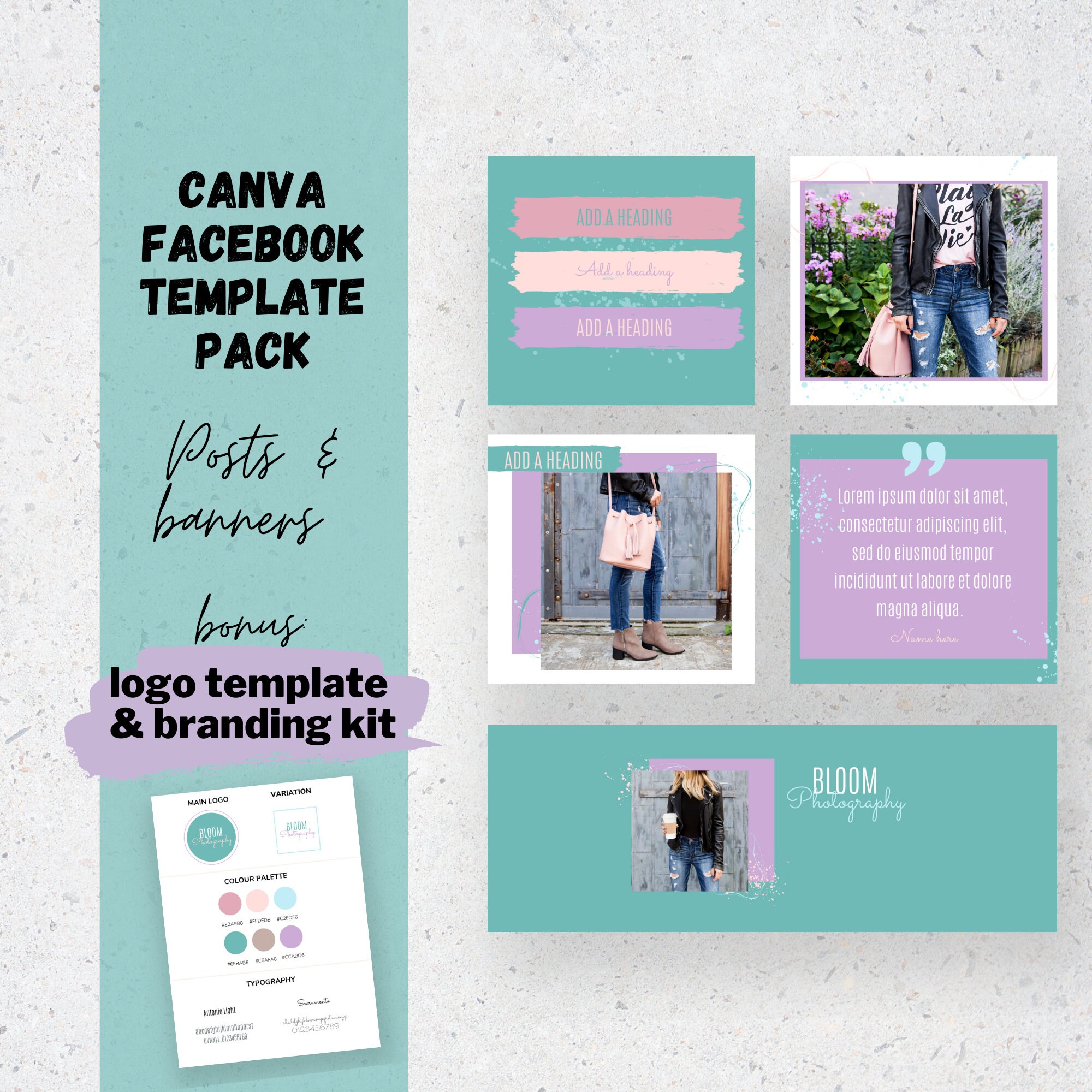 Paper & Party Supplies Logo Template Canva Facebook Bundle Facebook ...