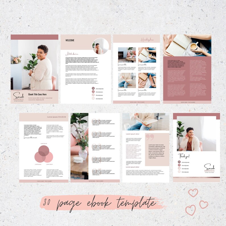 Pink Canva Template Pack Feminine Canva Template Bundle Virtual ...
