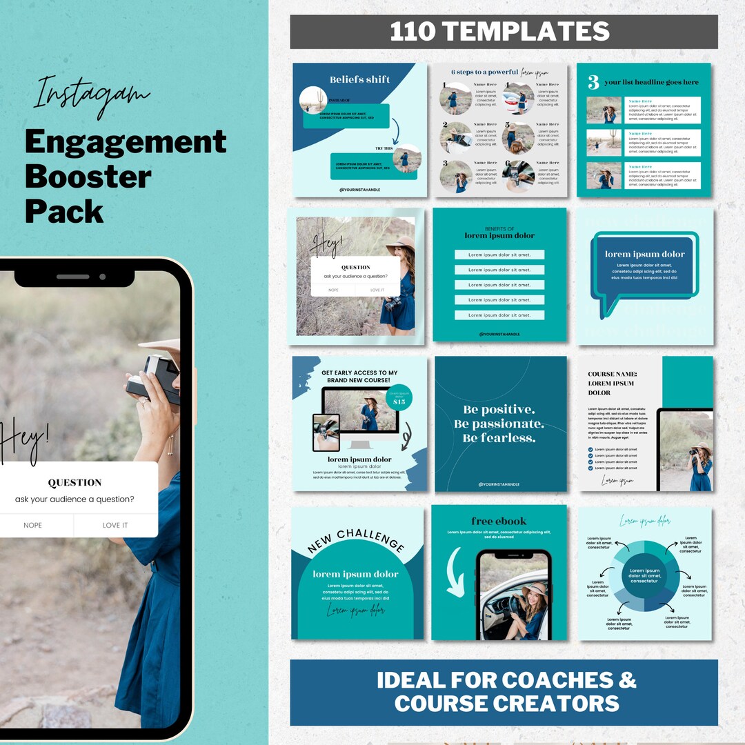Instagram Engagement Pack Instagram Templates Course Creators Instagram ...