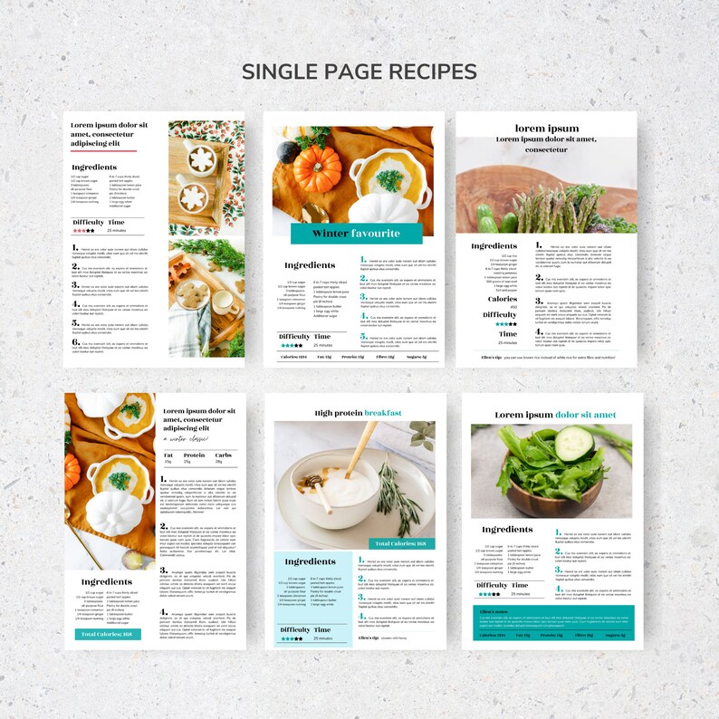 Cookbook Template | Healthy Eating Design | Meal Planner Template ...