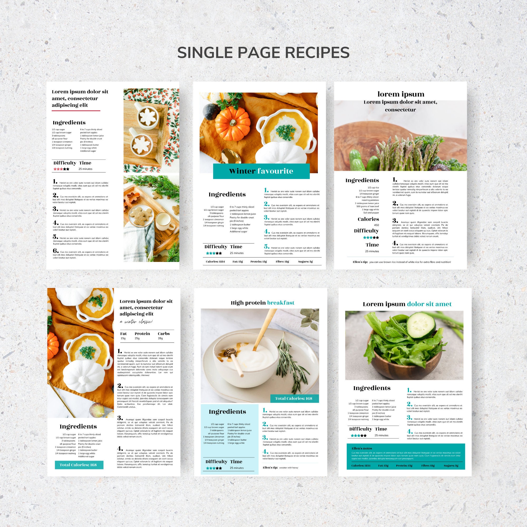 Cookbook Template | Healthy Eating Design | Meal Planner Template ...
